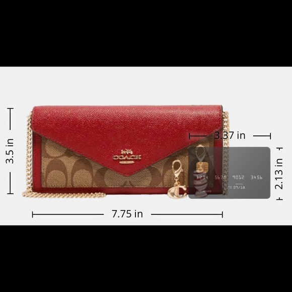 Coach | Bags | Coach Slim Envelope Wallet With Chain Strap | Poshmark